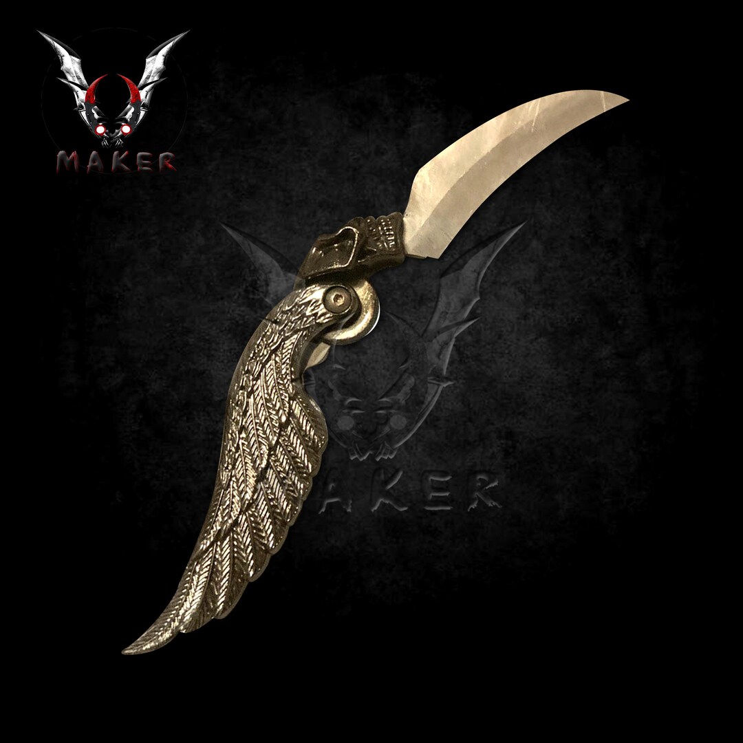 Wing Skull Pocket Knife 7 Steel Blade Best Folding Knife for Hunting ...