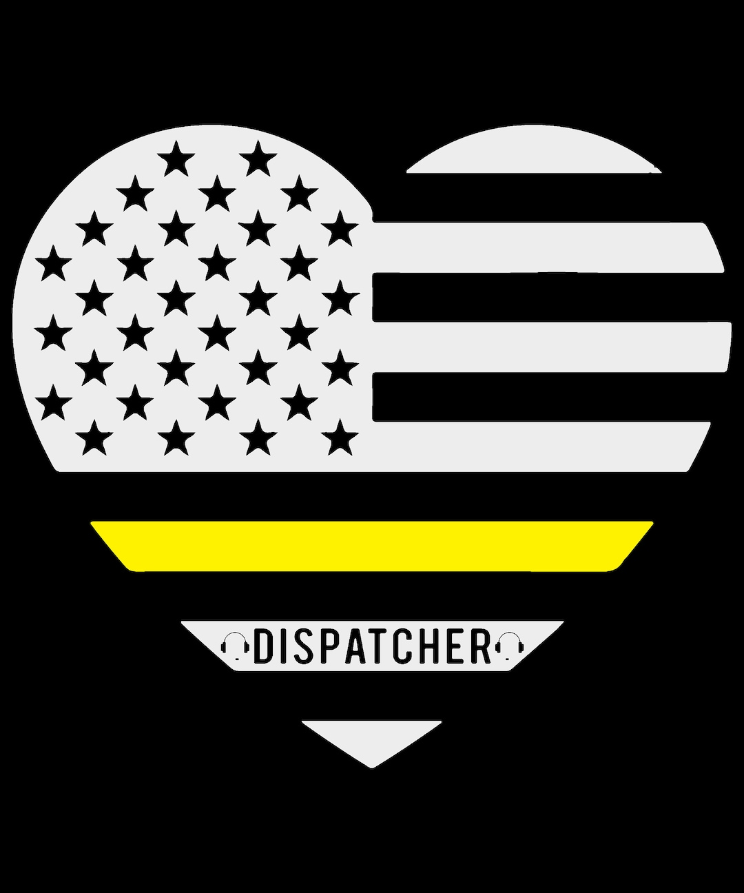 911 Dispatcher Flag Thin Gold Line Layered PNG, PDF, Jpeg, Dxf, Eps ...