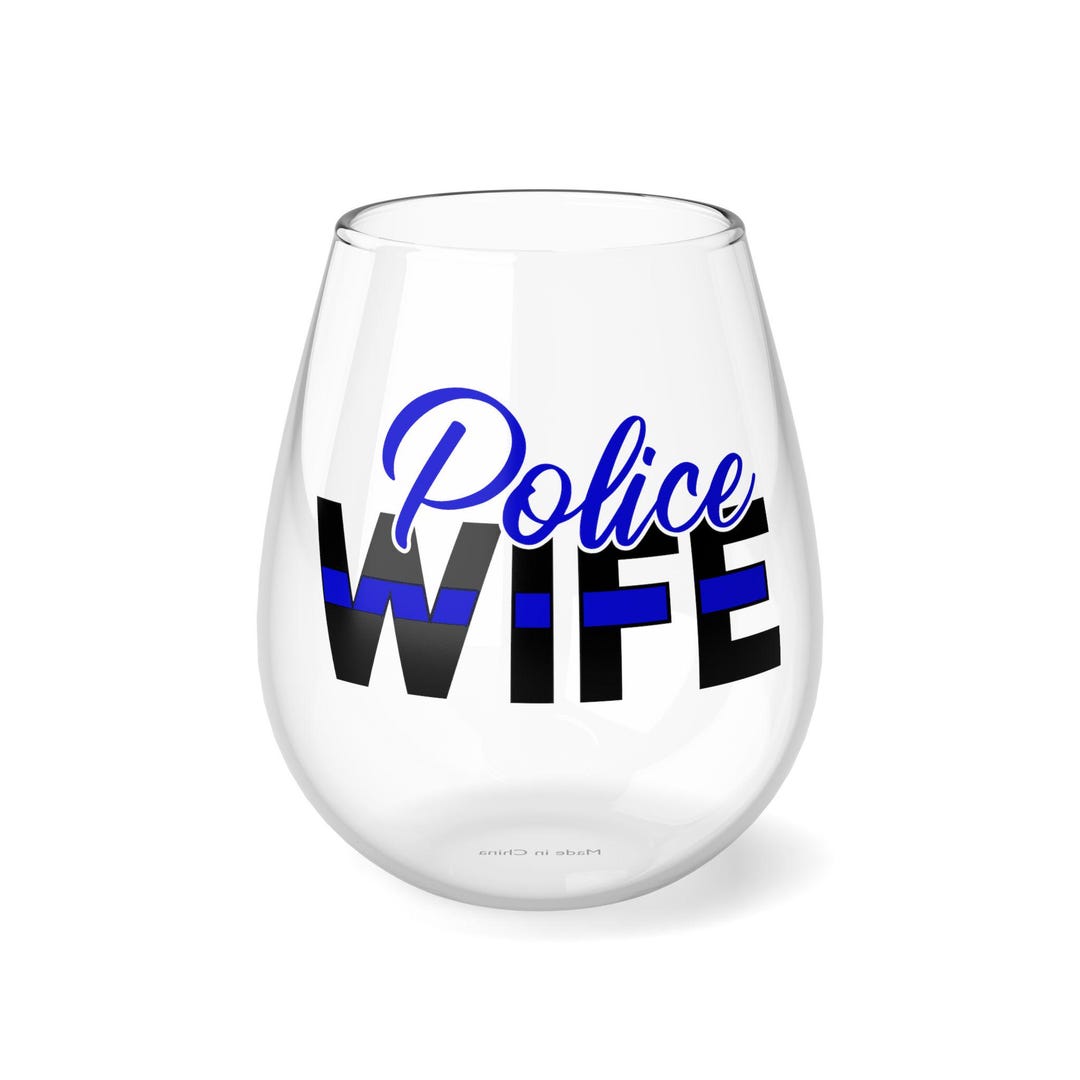 Police Officer Wife Stemless Wine Glass, Cop Gifts, Law Enforcement ...