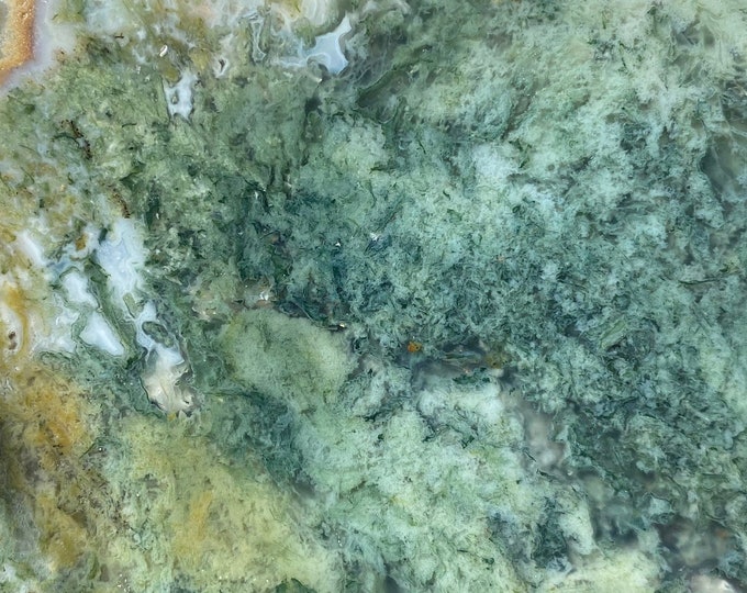 THICK! Green Moss Agate Rough Slab Unpolished Lapidary Slice 291 Grams ...