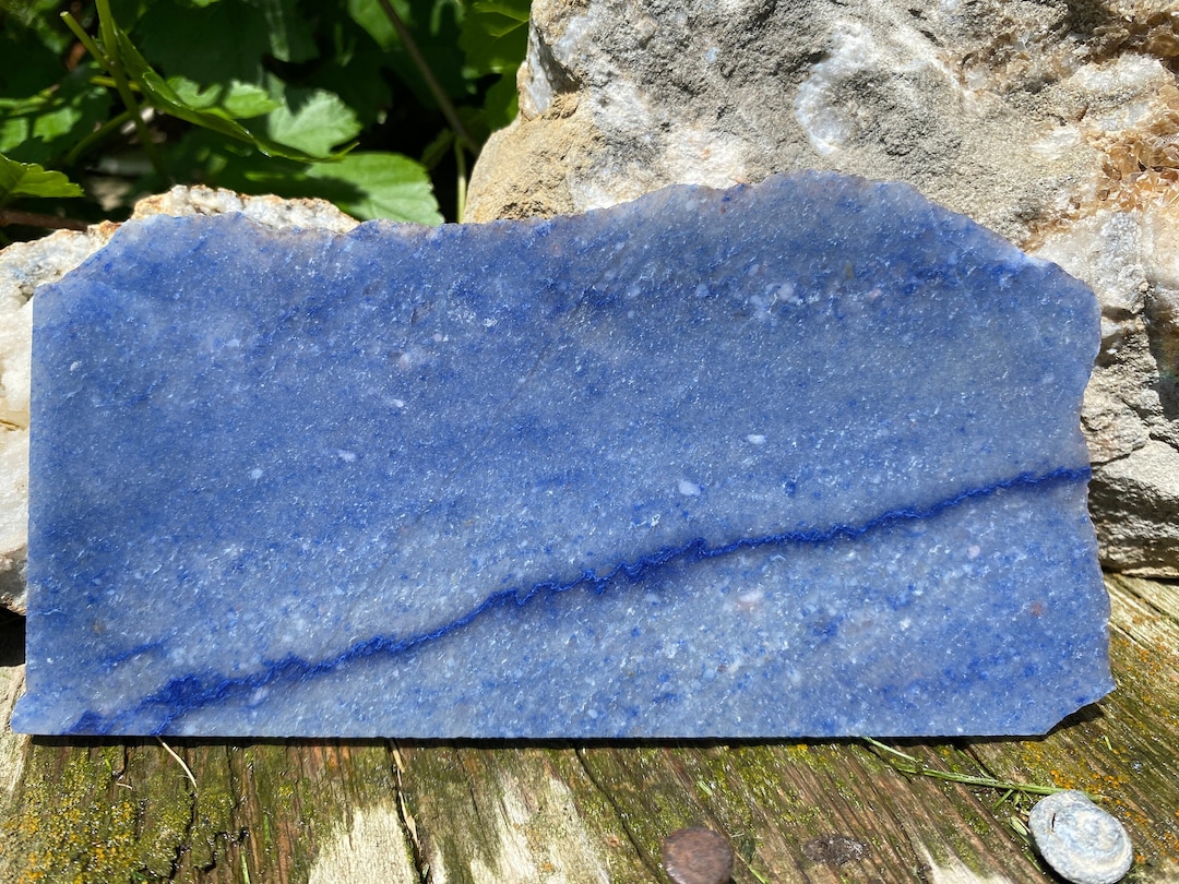 Blue Quartzite Slab Unpolished Raw Lapidary Rough Slice 215 Grams - Etsy