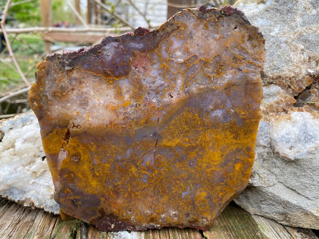 Cathedral Agate Stone Rough Raw Lapidary Slab Rough Slice 260 Grams ...