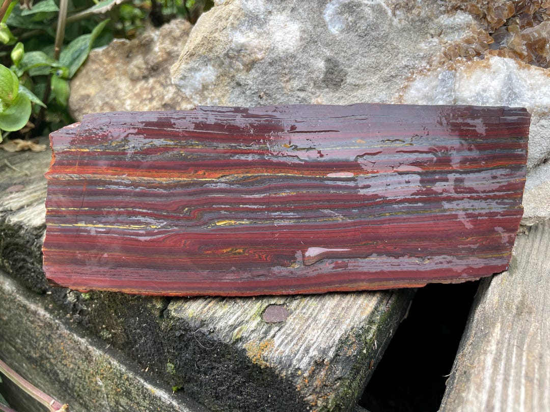 Australian Tiger Iron Rough Unpolished Lapidary Slab Raw Slice 251 ...