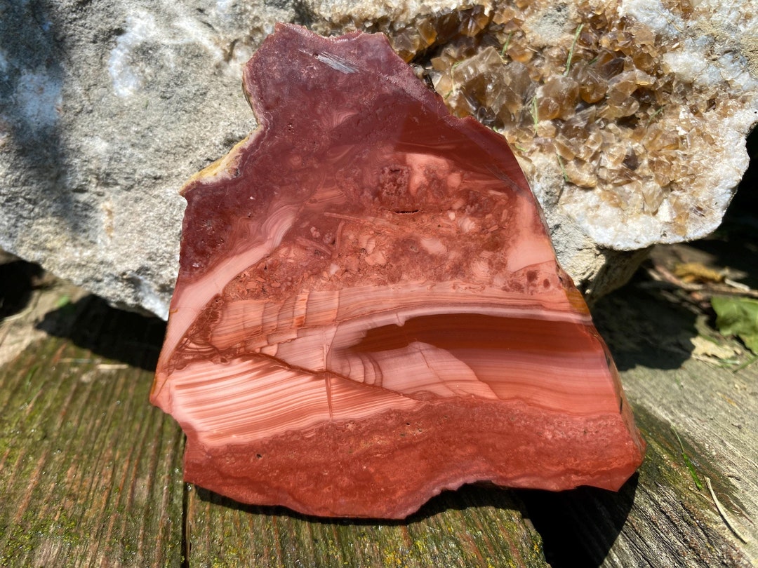 Pink Royal Imperial Jasper Stone Rough Lapidary Slab Rough Slice From ...
