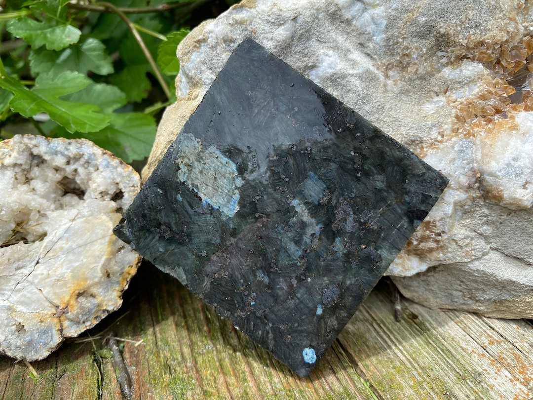 Larvikite Slab Raw Unpolished Lapidary Rough Slice Silvery Flashes 116 Grams - Etsy