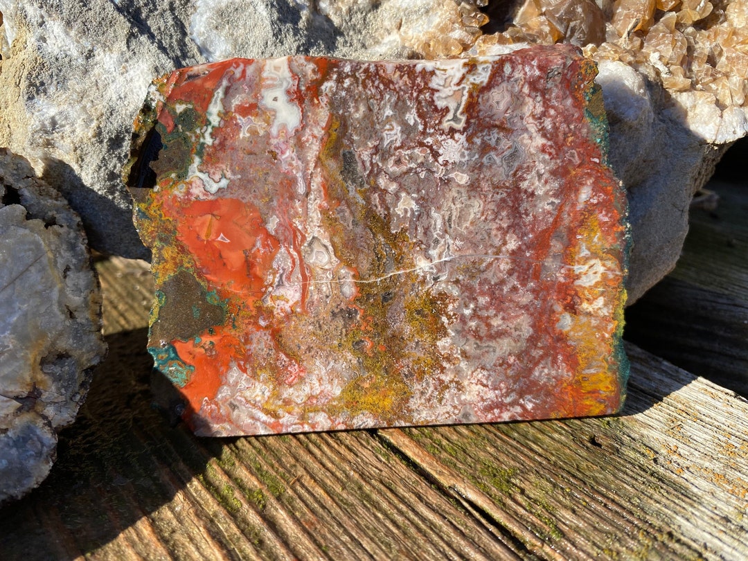 Morocco Apple Valley Agate Rough Slab Unpolished Lapidary Slice 119 ...