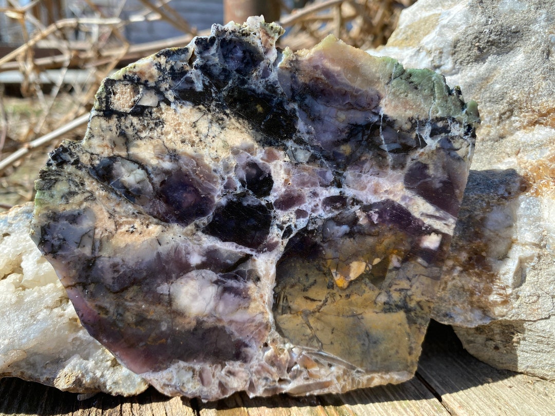 THICK! Amethyst Sage Dendrites Galore! Rough Slab Unpolished Lapidary ...