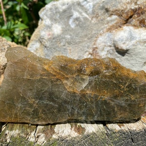 Smokey Rutilated Quartz Unpolished Slab Raw Lapidary Rough Slice 93 ...