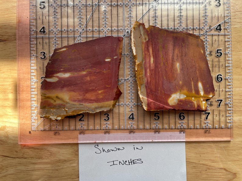 Two Pieces! Australian Mookaite Mooks Jasper Unpolished Lapidary Slab ...
