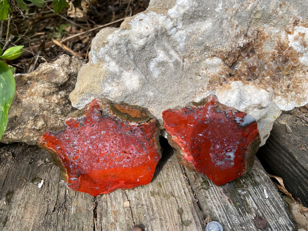 Two-fer! Red Picante Agate Rough Slab Unpolished Lapidary Slice 165 ...