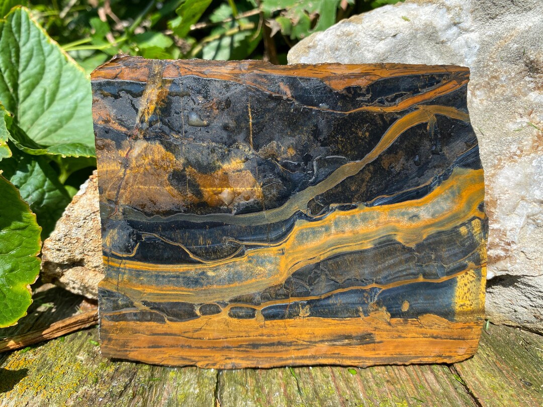Variegated Blue and Gold Tigers Eye Hawks Eye Raw Unpolished Slab ...