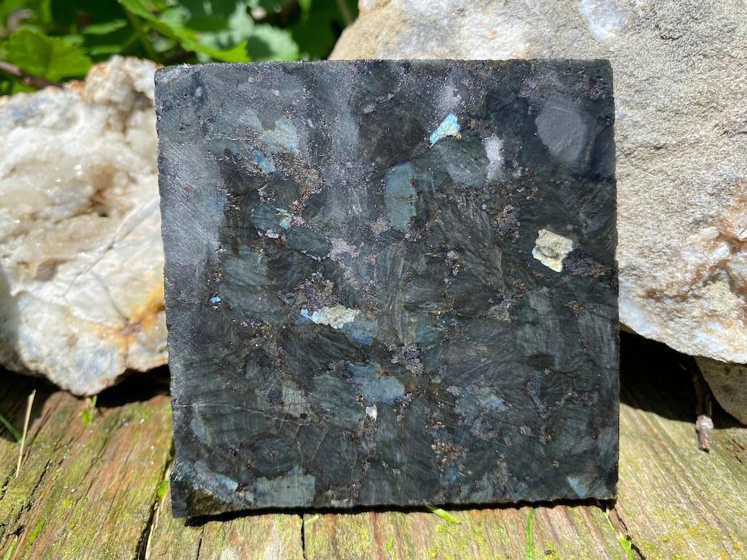 Larvikite Slab Raw Unpolished Lapidary Rough Slice Silvery Flashes! 100 Grams - Etsy