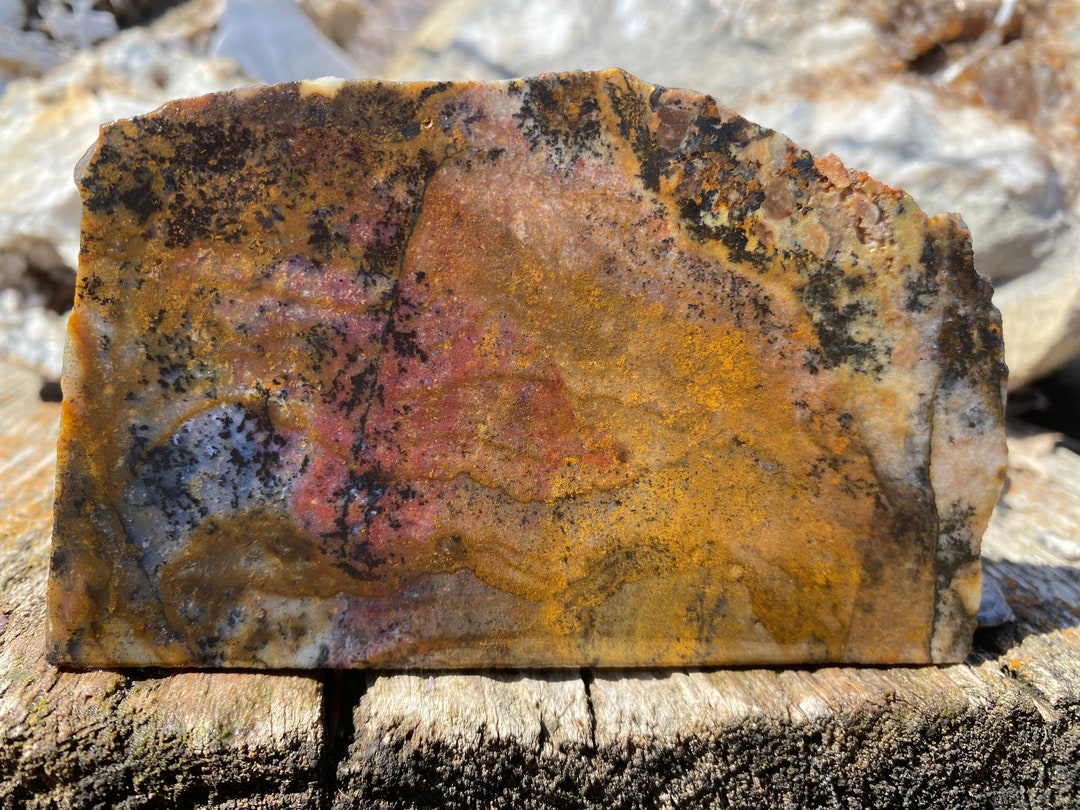 Oregon Ochoco Sunset Jasper Unpolished Lapidary Slab Rough Slice 114 ...