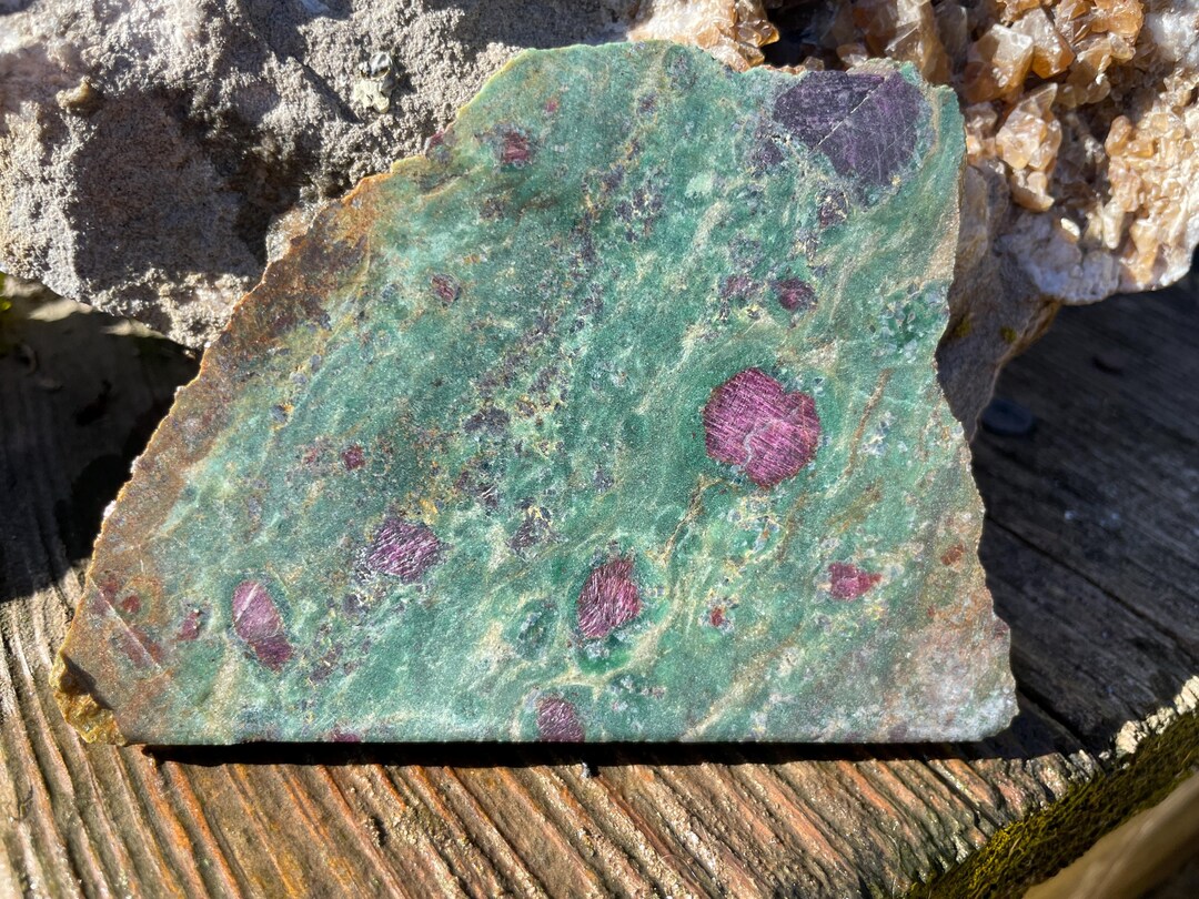 Ruby in Fuchsite Unpolished Slab Raw Lapidary Rough Slice 175 Grams UV ...