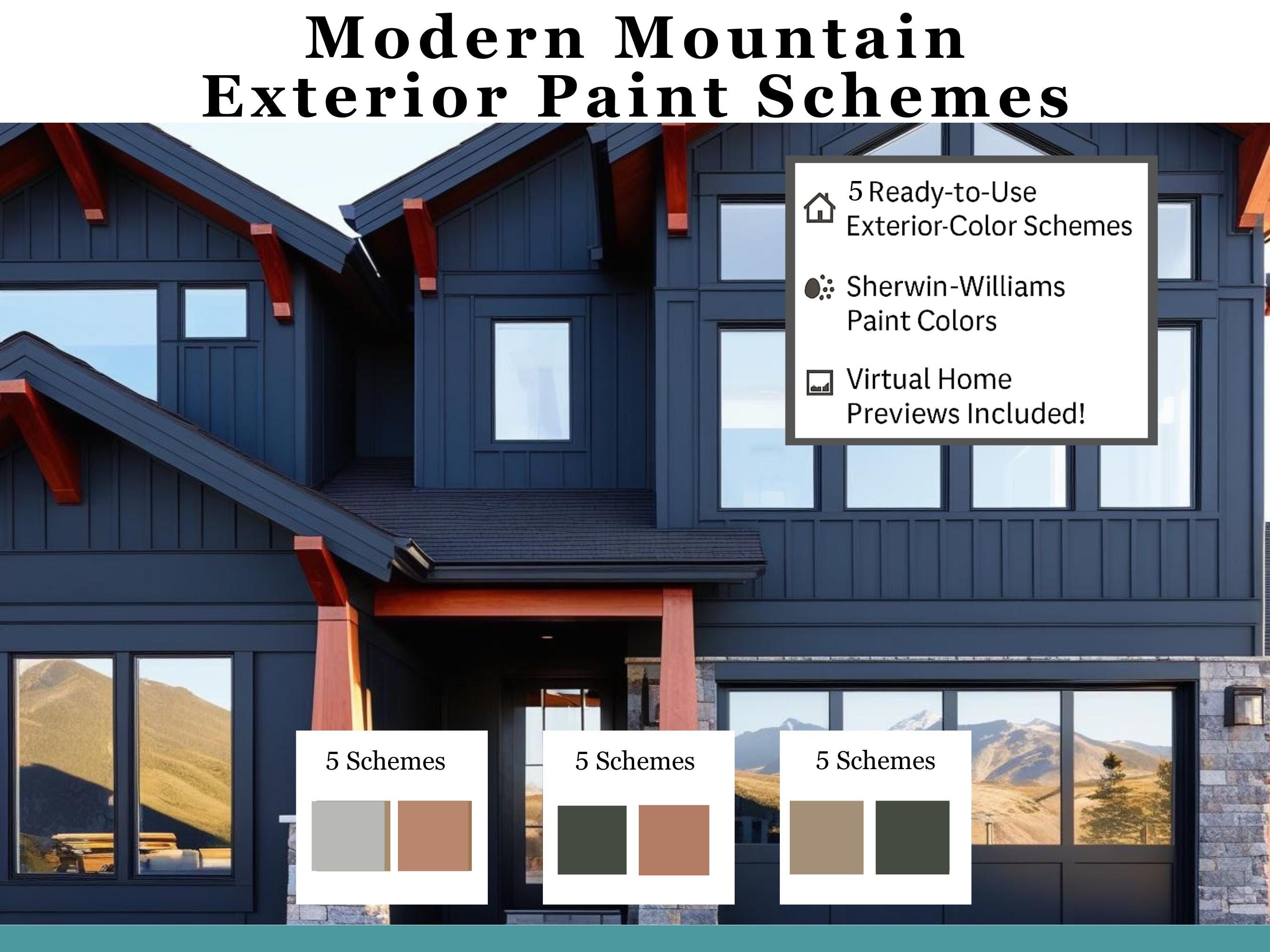 Modern Mountain, Paint Palette, Rustic Luxe Exterior Colors for a ...