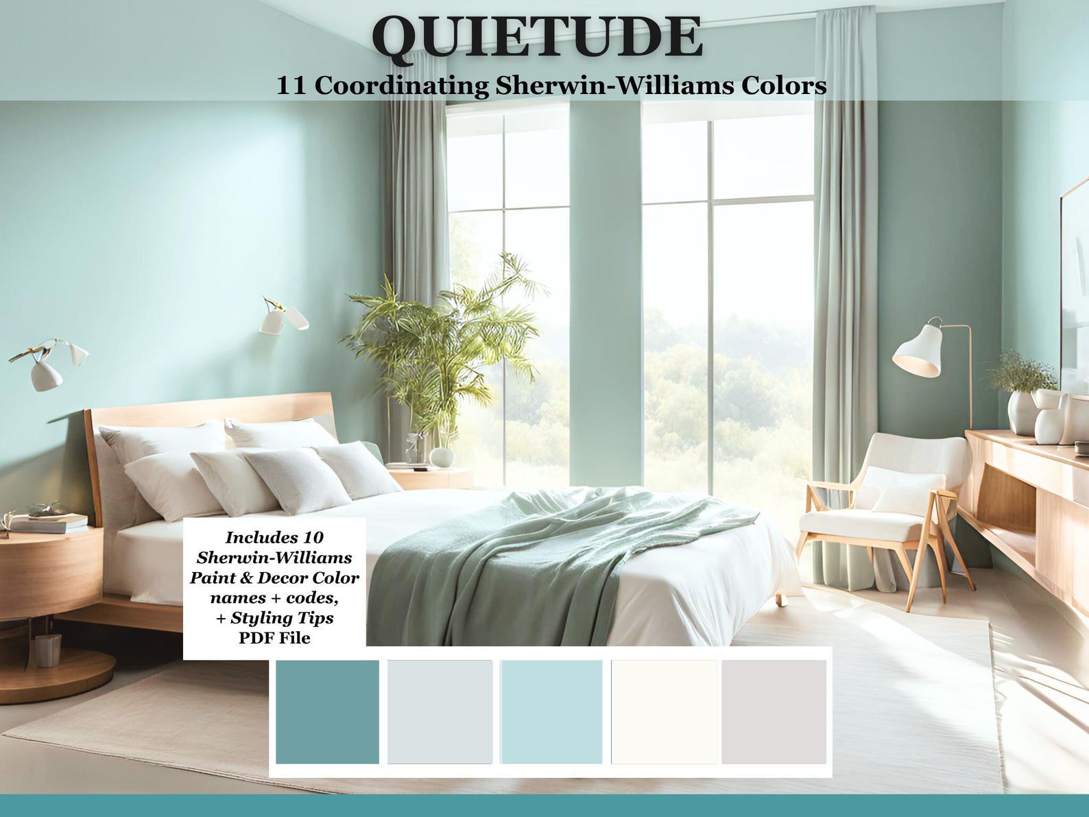 Sherwin-williams Quietude Paint Palette: 2025 Color Guide (digital ...