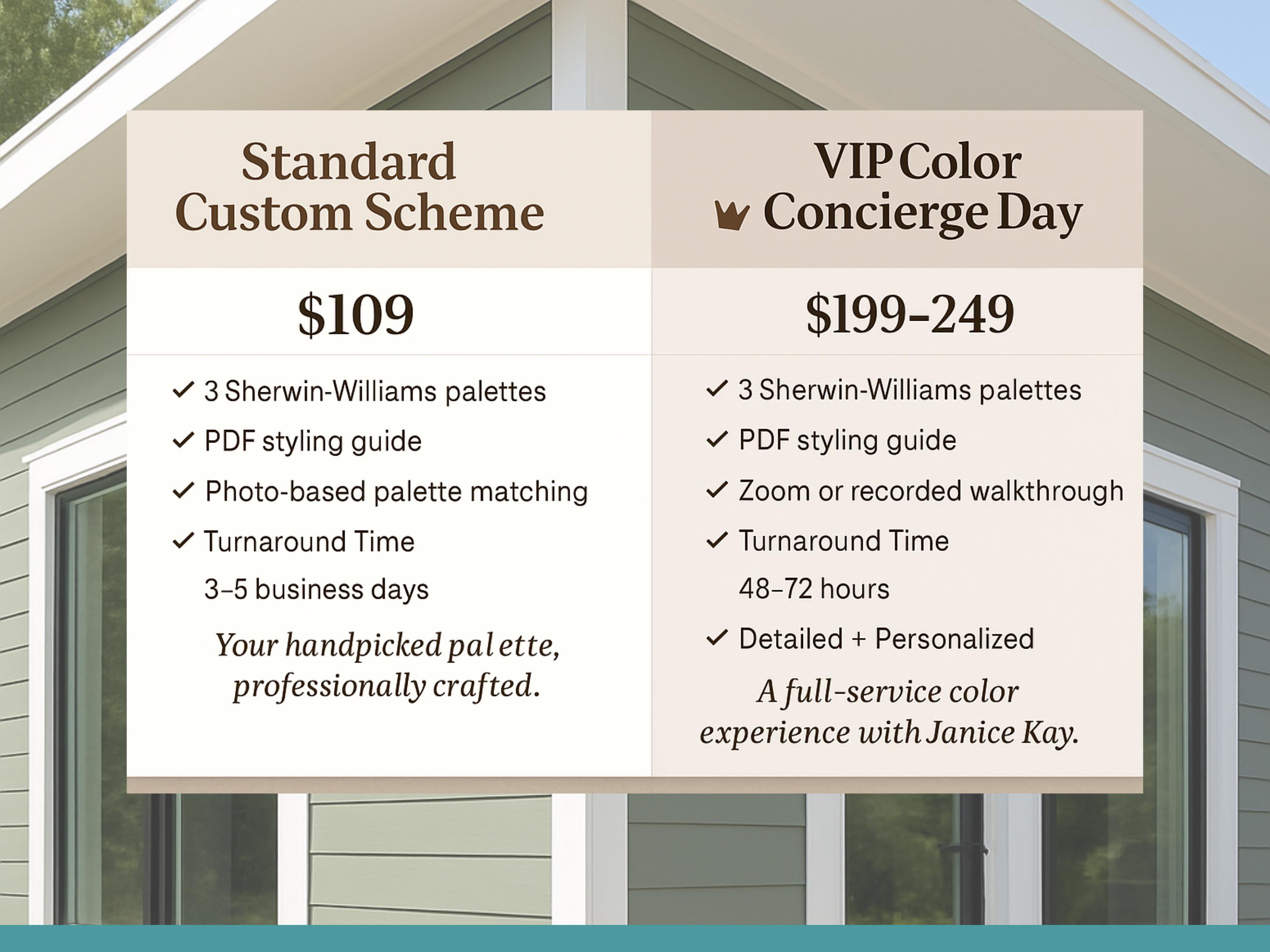 VIP Exterior Paint Color Consultation: Sherwin-williams E-design (PDF ...