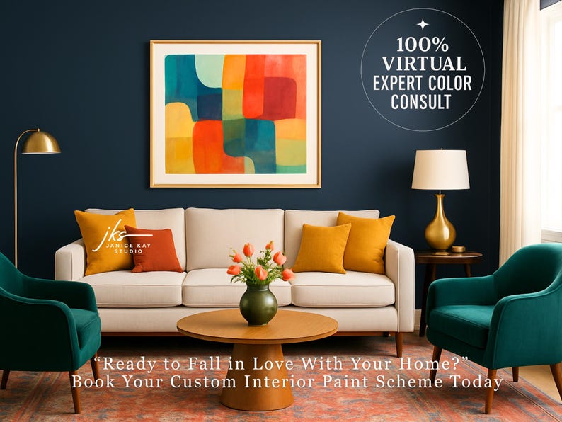 Custom Interior Paint Palette, Tailored 3–5 Color Scheme, Virtual ...