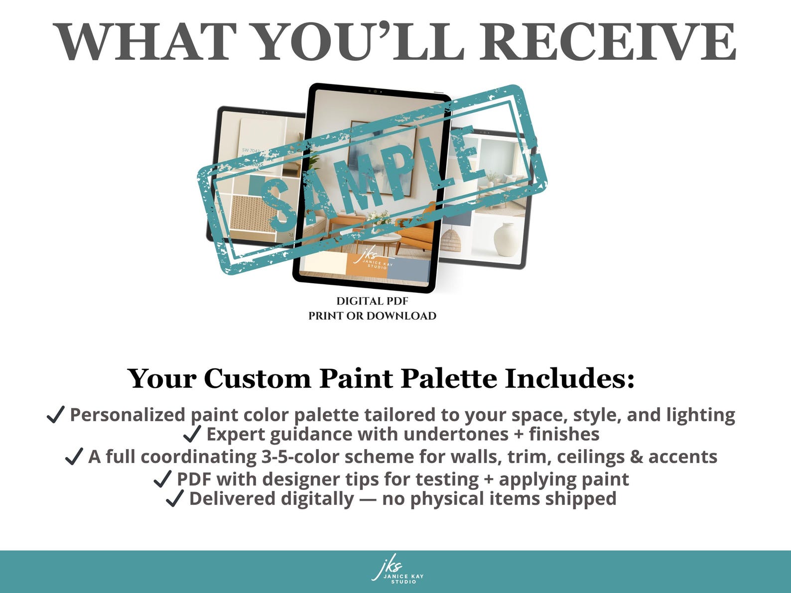Custom Interior Paint Palette, Tailored 3–5 Color Scheme, Virtual ...