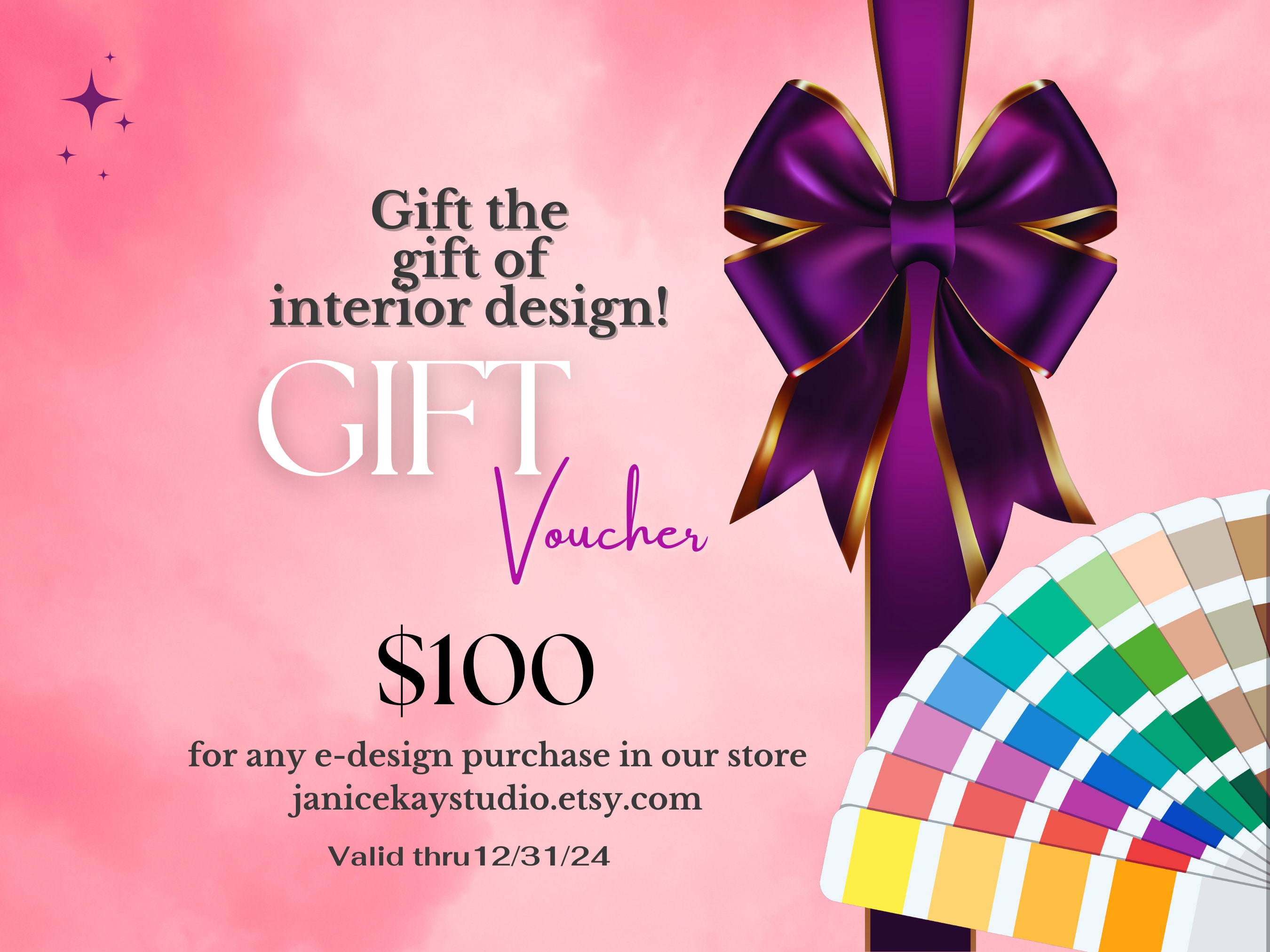 Housewarming Gift, Gift Certificate, Interior Design Gift, New Home ...