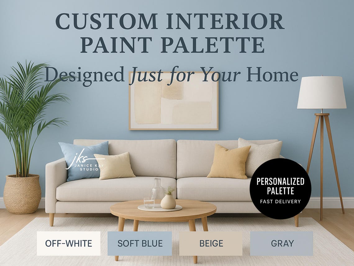 Custom Interior Paint Palette, Tailored 3–5 Color Scheme, Virtual ...