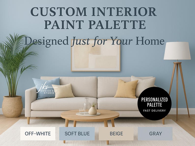 Custom Interior Paint Palette, Tailored 3–5 Color Scheme, Virtual ...