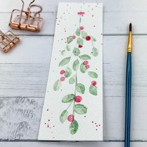 Watercolor Christmas Bookmark Watercolor Winter Bookmark - Etsy