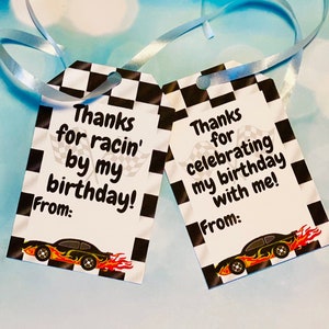 Thanks for Racin' by Birthday Tag Printable Racing Tag Racing Thank You ...