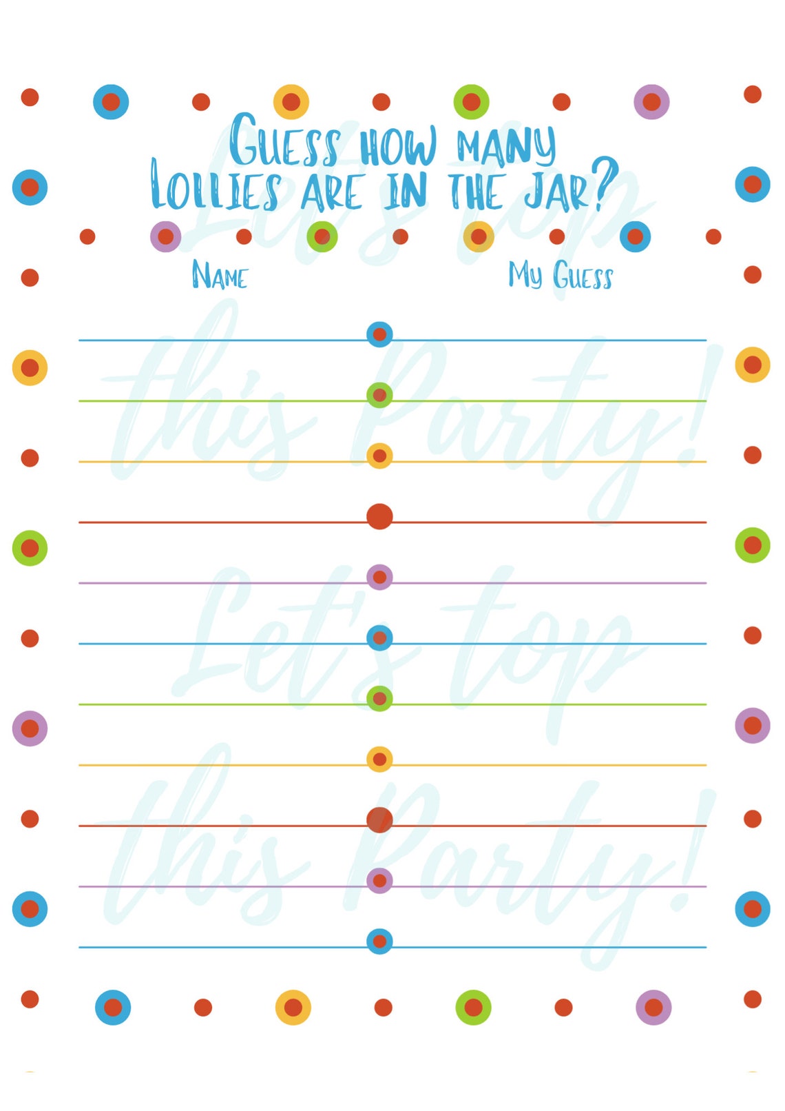 Guess How Many Lollies Are in the Jar, How Many Lollies Are in the Jar ...