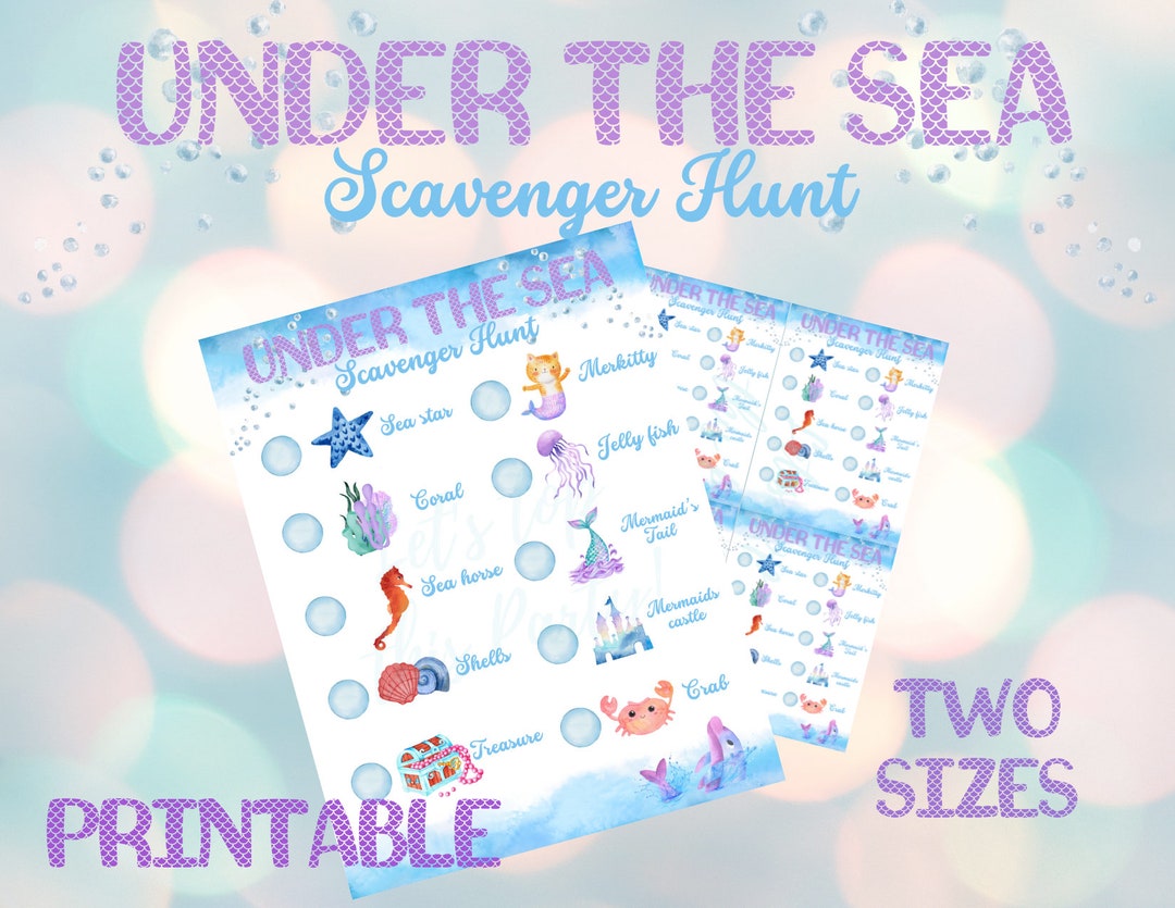 Under the Sea Scavenger Hunt Mermaid Scavenger Hunt Ocean Scavenger ...