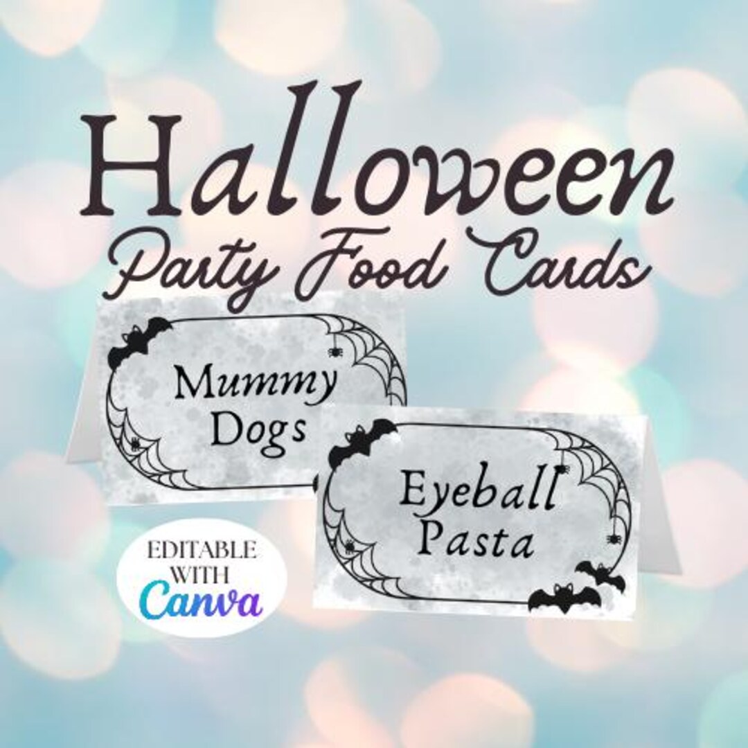 Editable Halloween Food Cards Printable Food Tents for Halloween Party ...