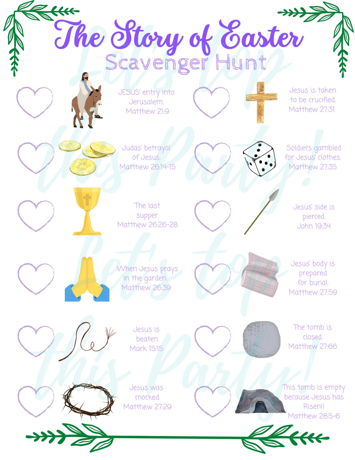 The Story of Easter Scavenger Hunt Easter Scavenger Hunt - Etsy