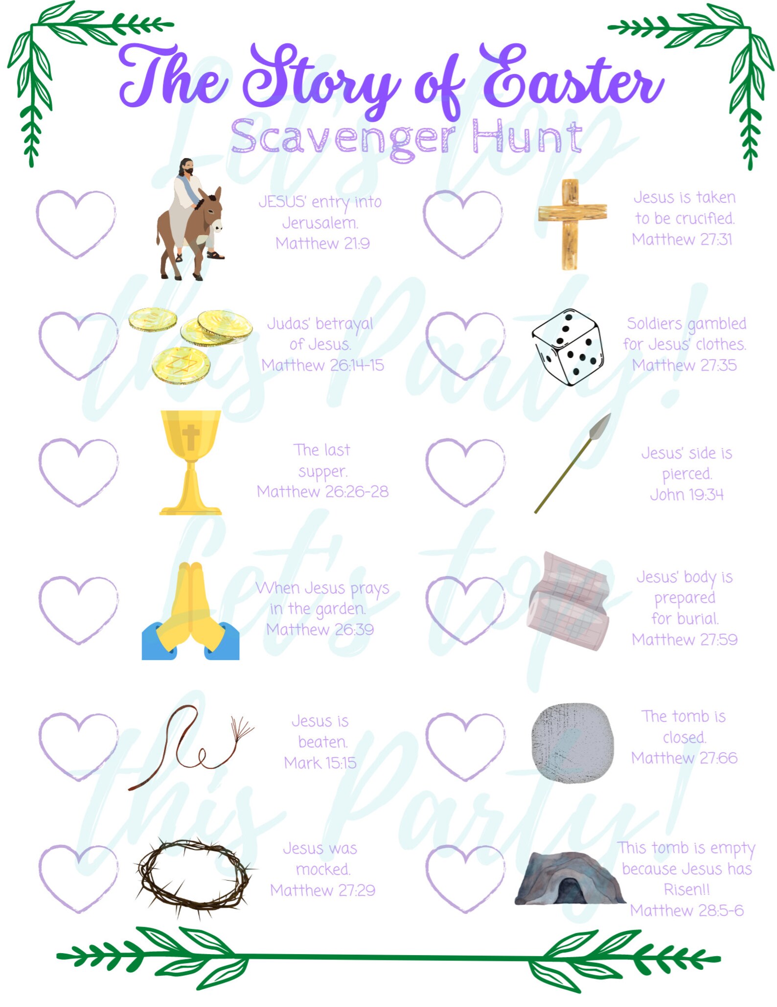 The Story of Easter Scavenger Hunt Easter Scavenger Hunt - Etsy