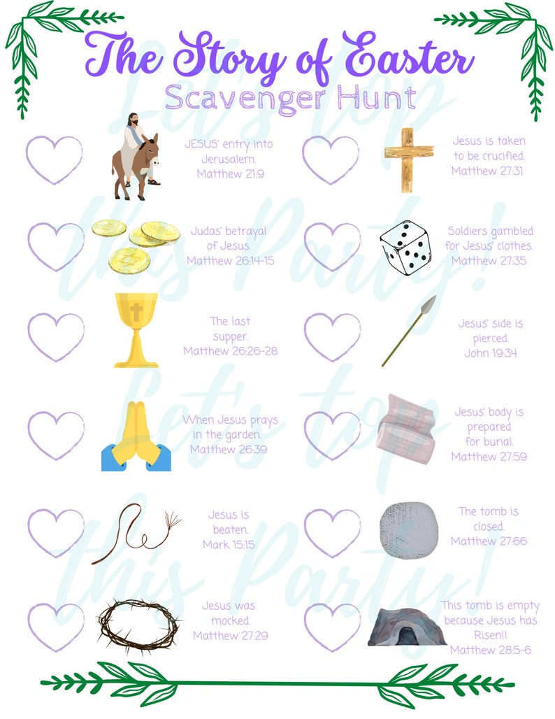 The Story of Easter Scavenger Hunt Easter Scavenger Hunt - Etsy