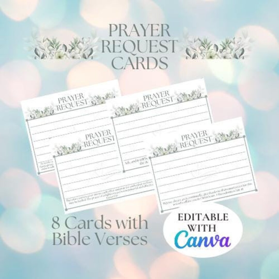 Printable Prayer Request Cards: Editable Scripture Verses (PDF) - Etsy