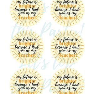 Teacher Appreciation Gift, My Future is Brighter Because I Had You as ...