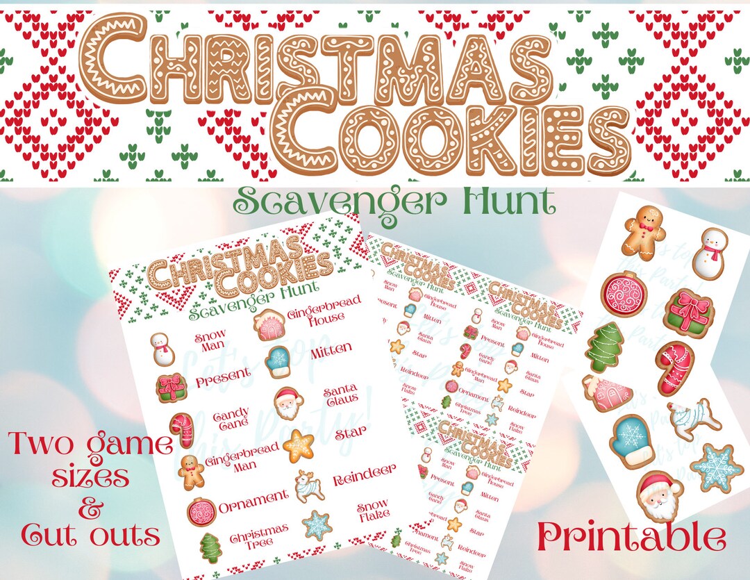 Christmas Cookie Scavenger Hunt Cookie Activity Christmas - Etsy