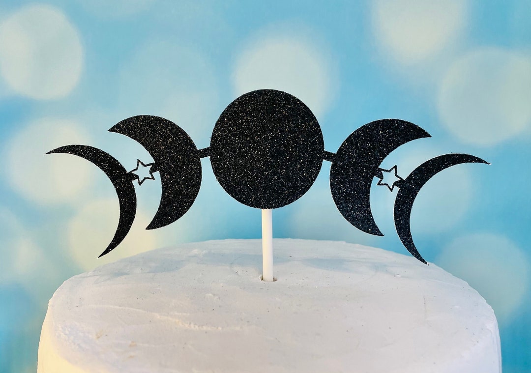 Phases of the Moon Glitter Cake Topper: Celestial Boho Party - Etsy