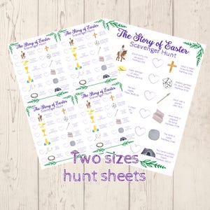 The Story of Easter Scavenger Hunt- Jesus Resurrection Story - Sunday ...