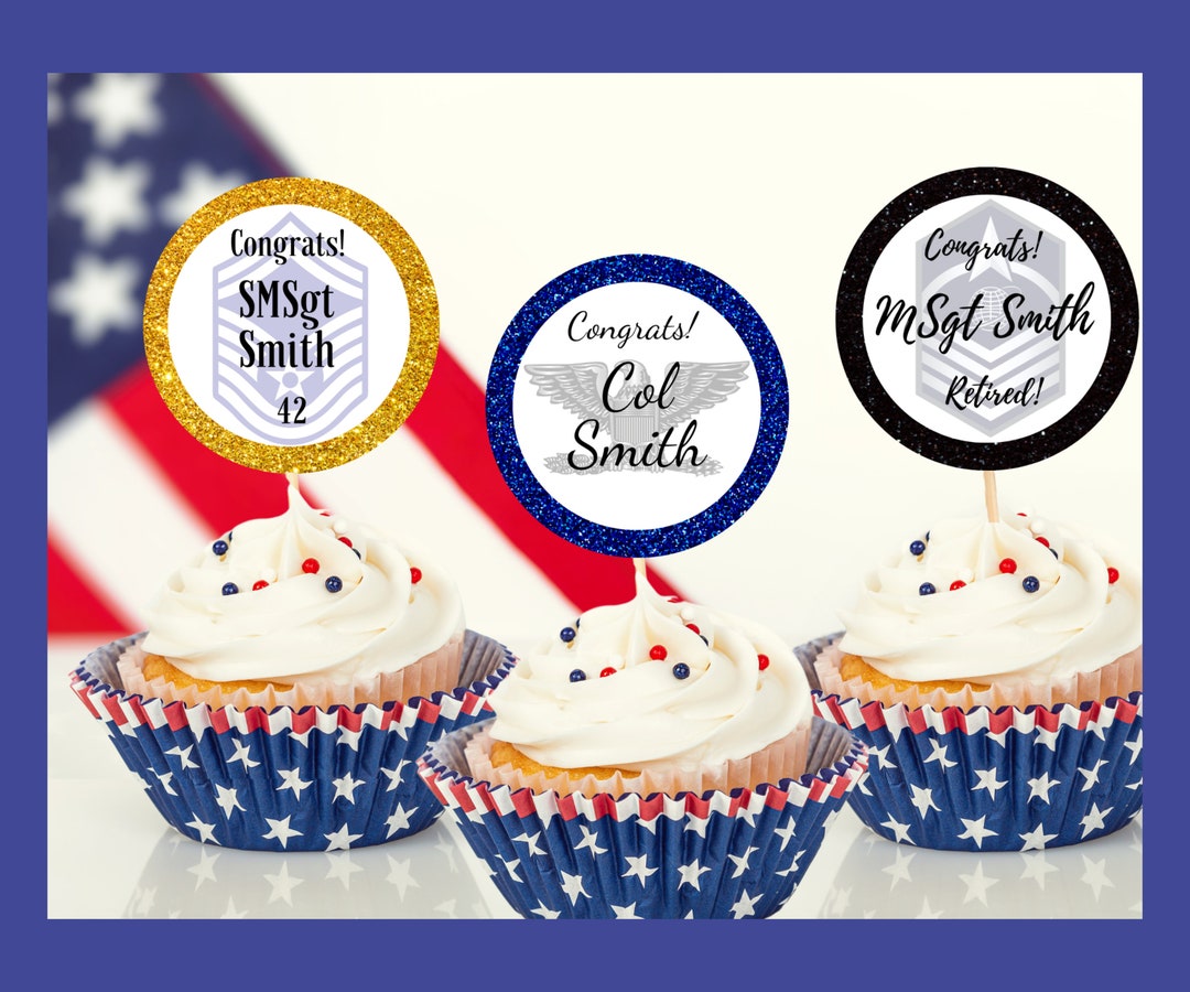 USAF Cupcake Topper Air Force Cupcake Toppers Air Force Rank Topper Air ...