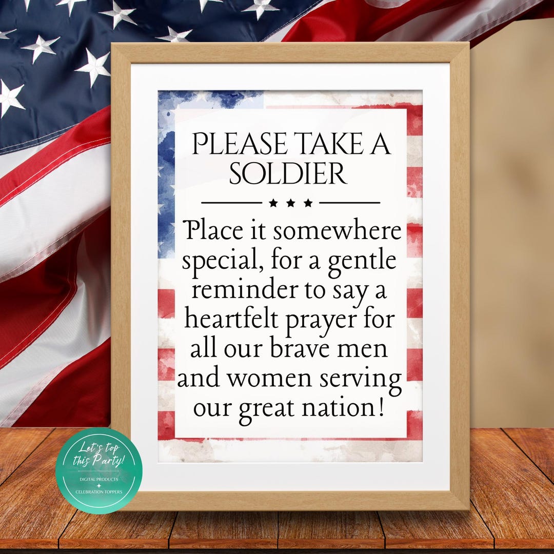 Please Take a Soldier Printable - Deployment Prayer - Military Prayer ...