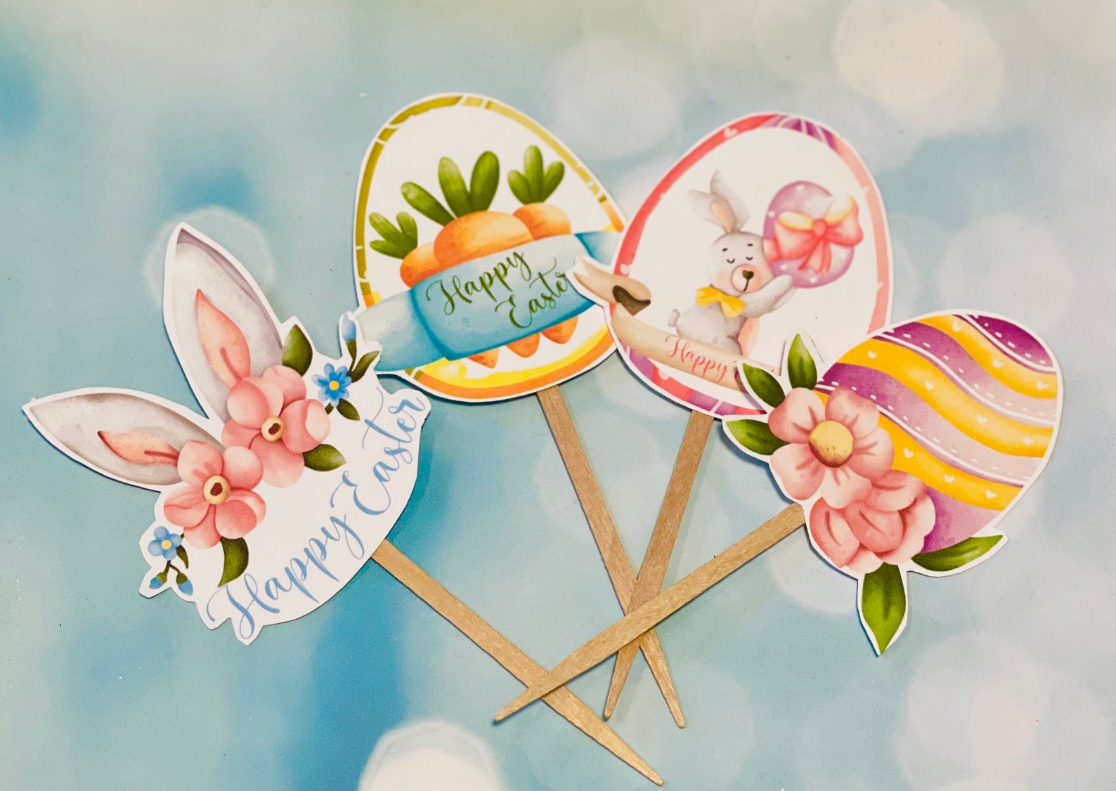 Printable Easter Cake Topper Printable Easter Cupcake | Etsy