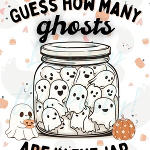 Guess How Many Ghosts Are in the Jar Halloween Candy Guessing Game ...