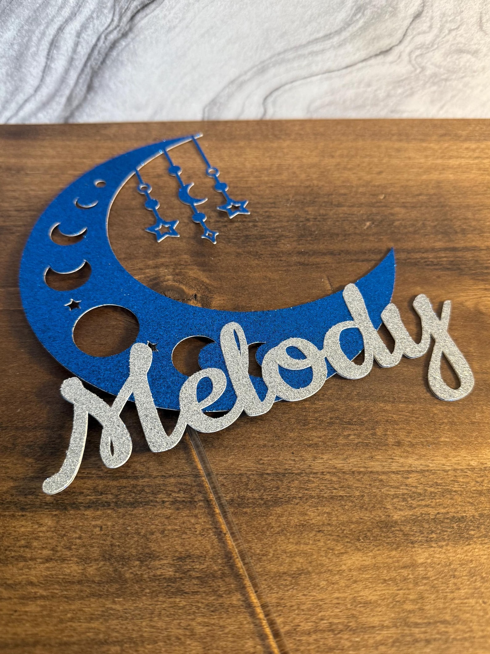 Moon and Stars Cake Topper - Personalized - Celestial Boho -custom Name ...