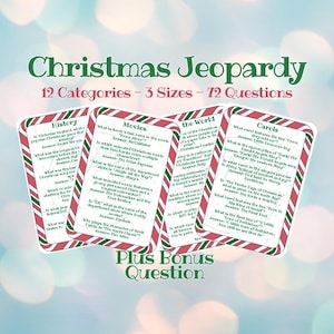 Christmas Jeopardy Multiple Sizes Editable Holiday Party Game Trivia ...