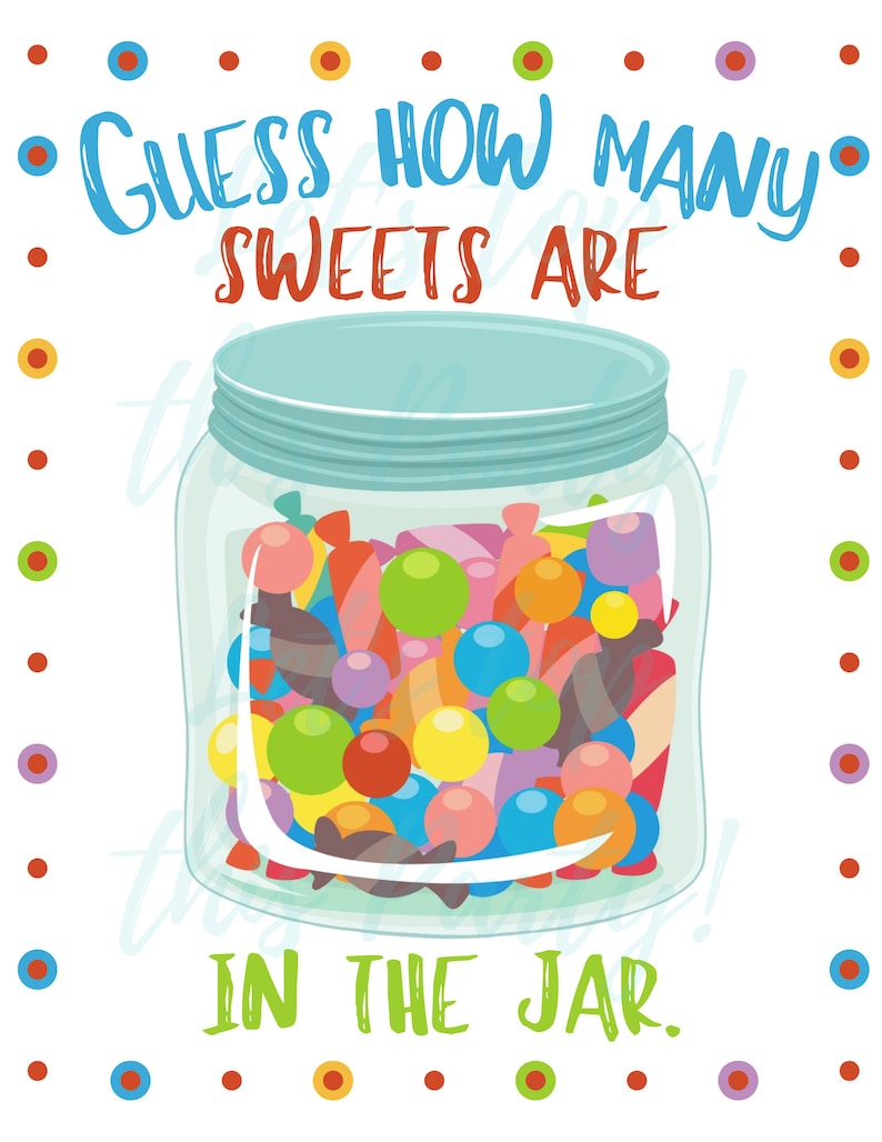 Guess How Many Candies Are in the Jar How Many Sweets Are in - Etsy