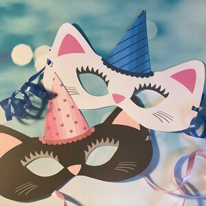 Kitten Party Mask, Printable Cat Eye Mask, Kitten Birthday Party Mask ...