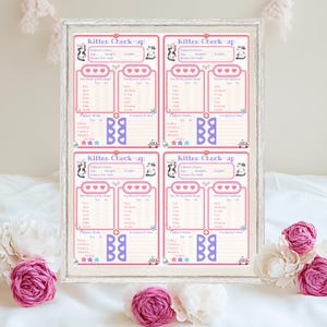 Kitten Vet Check up Dramatic Play Exam Sheet for Play Veterinarian ...