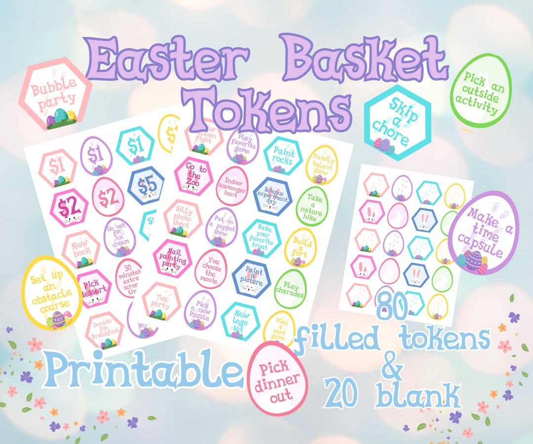 Easter Bunny Tokens for Egg Hunt Easter Tokens Printables Easter Egg ...
