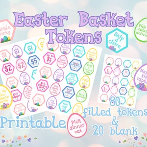 Easter Bunny Tokens for Egg Hunt Easter Tokens Printables Easter Egg ...